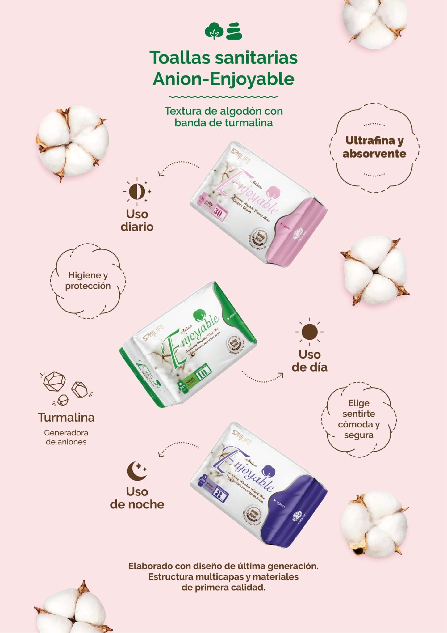 Toallas Higiénicas con Turmalina y Aniones | Enjoyable de HGW